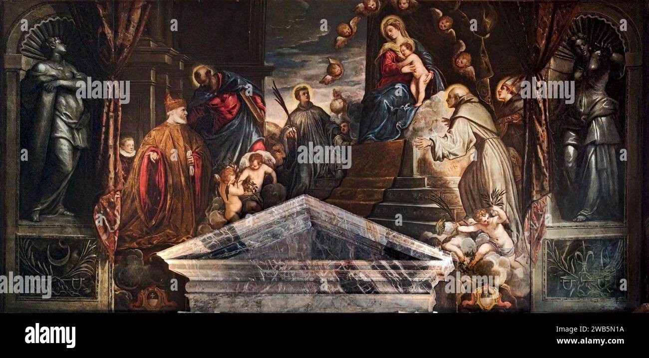 (Venice) Andrea Gritti, assistito da S. Marco, dinanzi a Maria e ai Ss. Bernardino, Luigi e ...