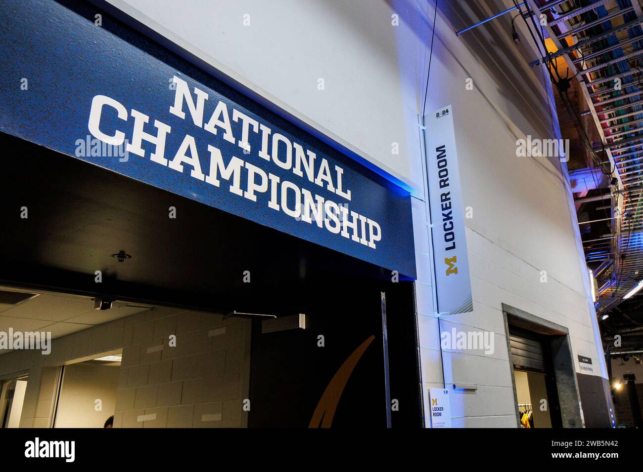 January 08, 2024: A general view of the Michigan locker room entrance ...