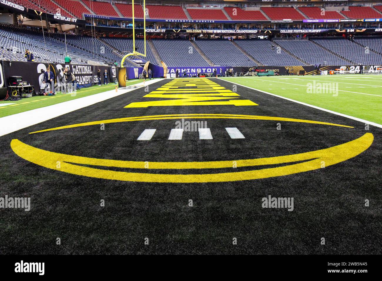 January 08, 2024: A general view of the CFB Playoff logo in the endzone ...