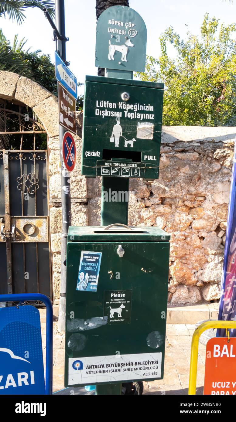 Dog's poop collection boxes, pets poop waste station box in Antalya ...