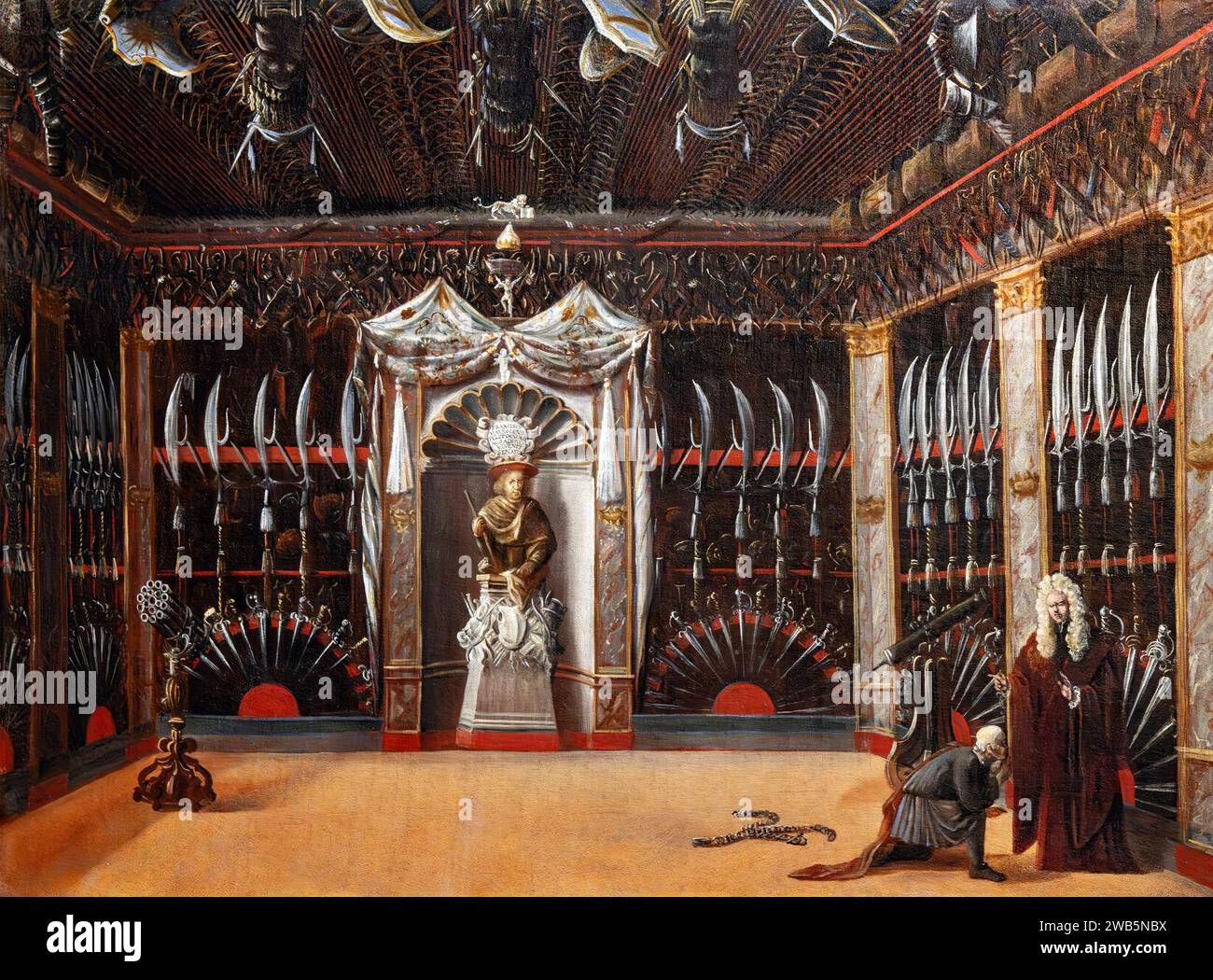 (Venice) Hall of arms in the Palazzo Ducale with the bust of Francesco ...