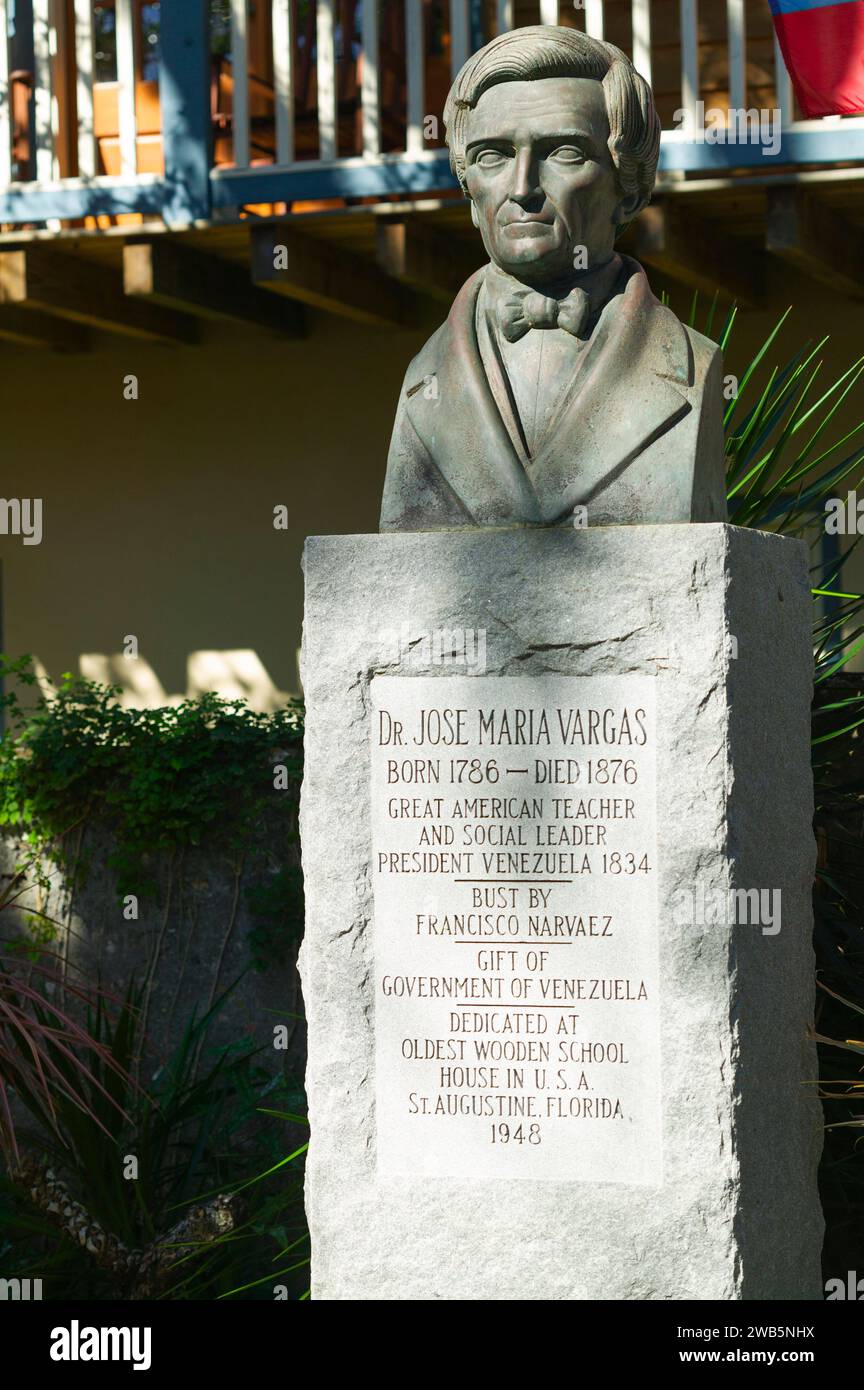 Bust of Venezuelan Teacher Jose Maria Vargas at The Oldest Wooden ...
