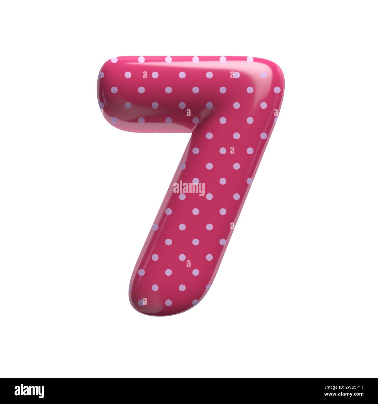 Polka dot number 7 - 3d pink retro digit - Suitable for Fashion, retro ...