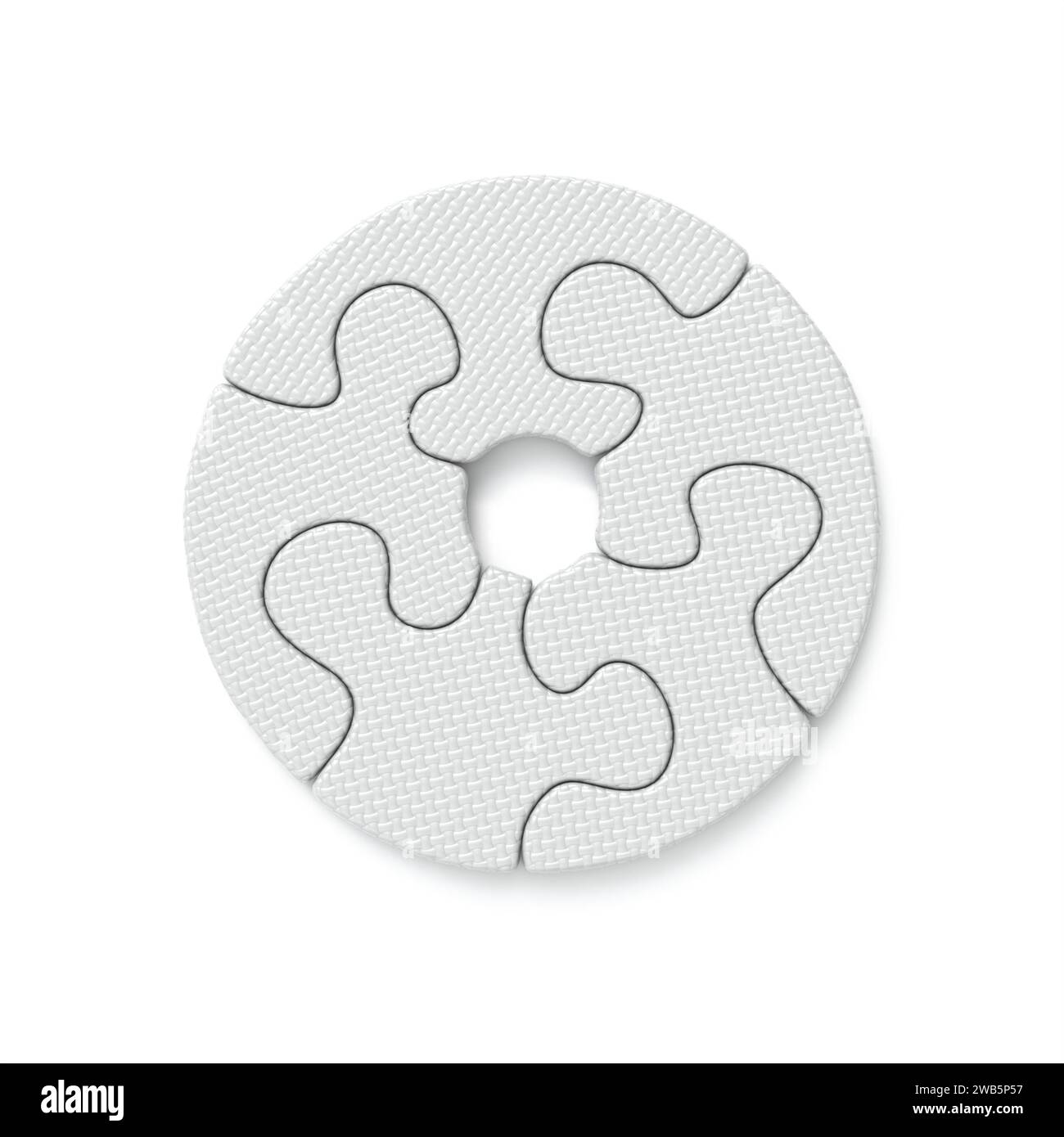 White jigsaw puzzle font Letter O 3D rendering illustration isolated on ...