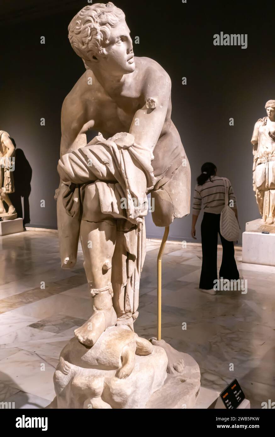 Hermes statue, marble, 2nd century A.D. Antalya museum Turkey Stock ...