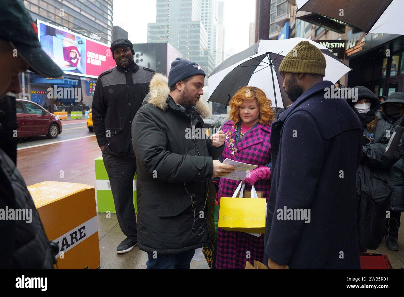 GENIE, from left: director Sam Boyd, Melissa McCarthy, Paapa Essiedu ...