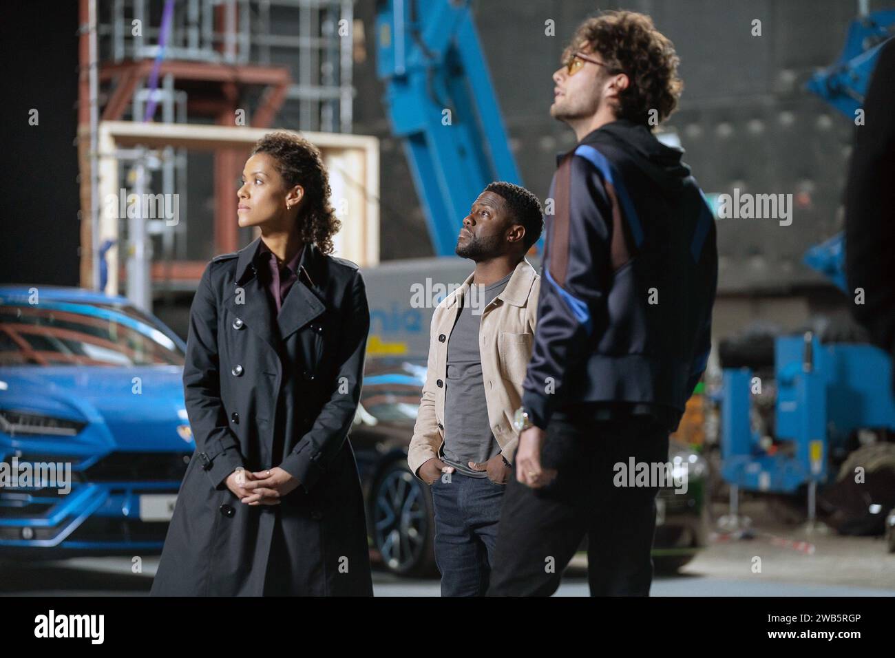 LIFT, from left: Gugu Mbatha-Raw, Kevin Hart, Oli Green, 2024. ph ...