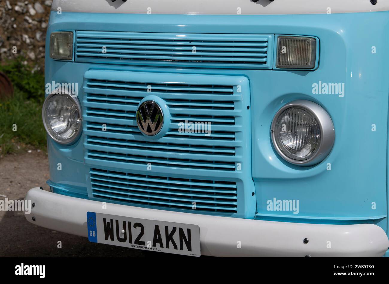 Brazilian built water cooled 2012 VW bay window camper van Stock Photo ...
