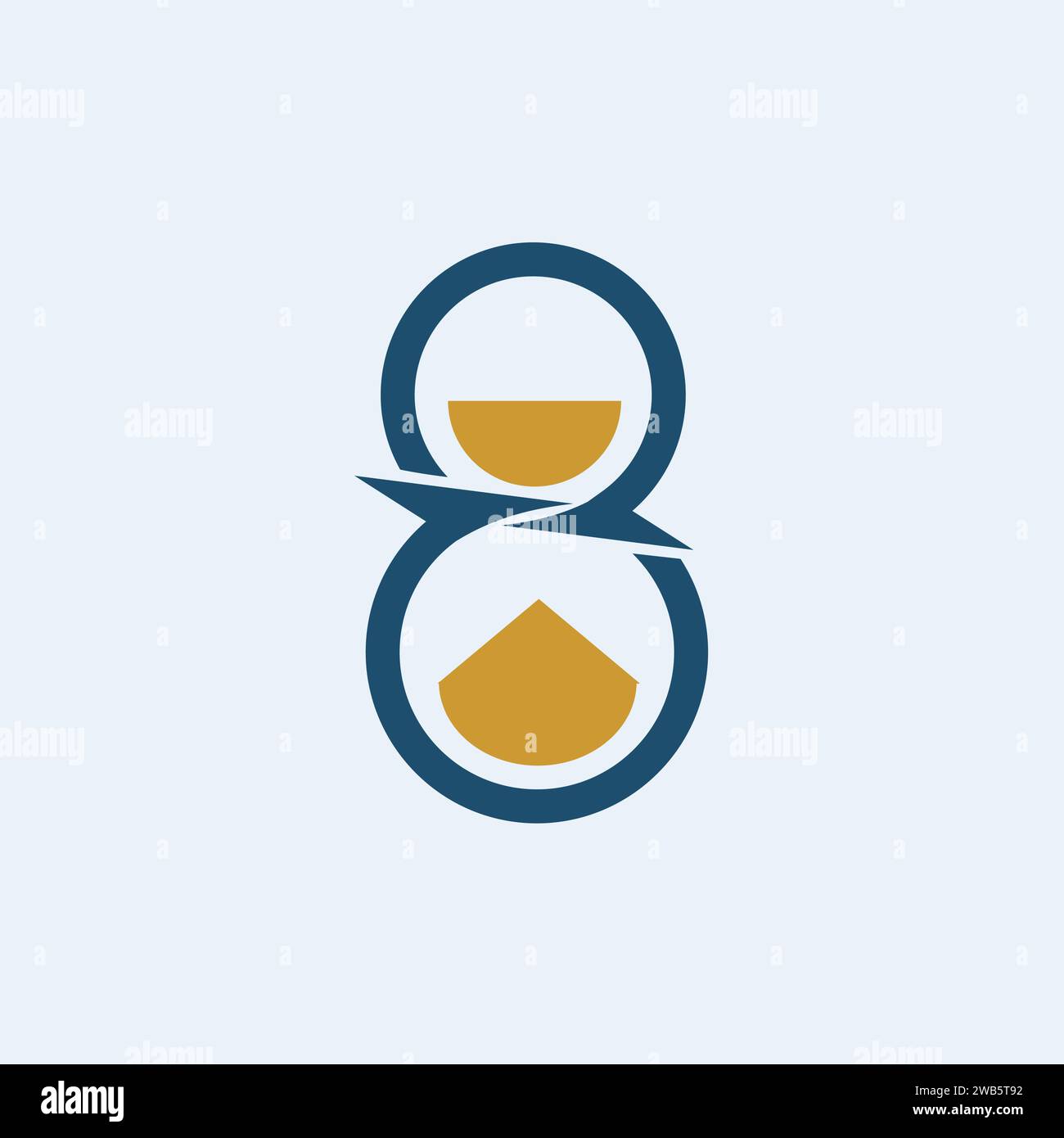 A minimal logo featuring an hourglass combining the number 8 and the ...