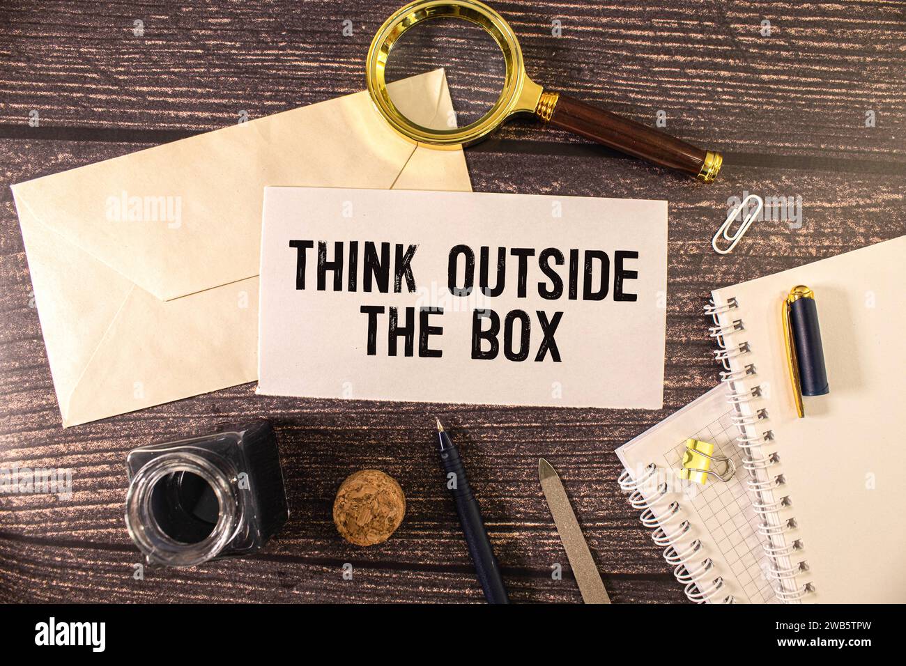 Concept image about unconventional or different thinking. Think outside ...