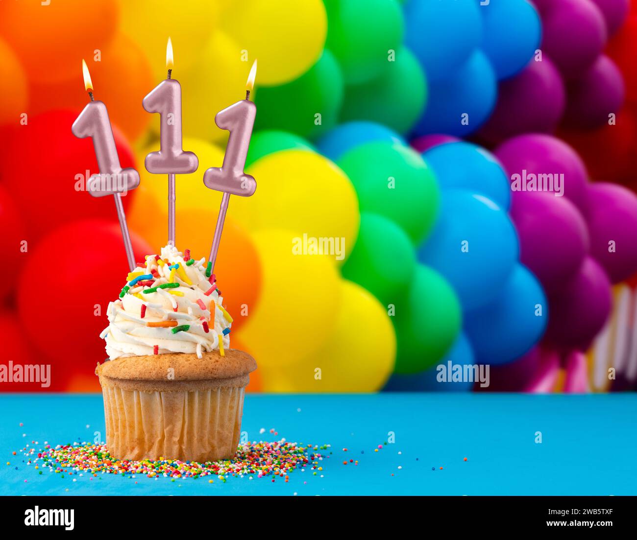 Birthday card - candle number 111 with colored balloons of the gay ...