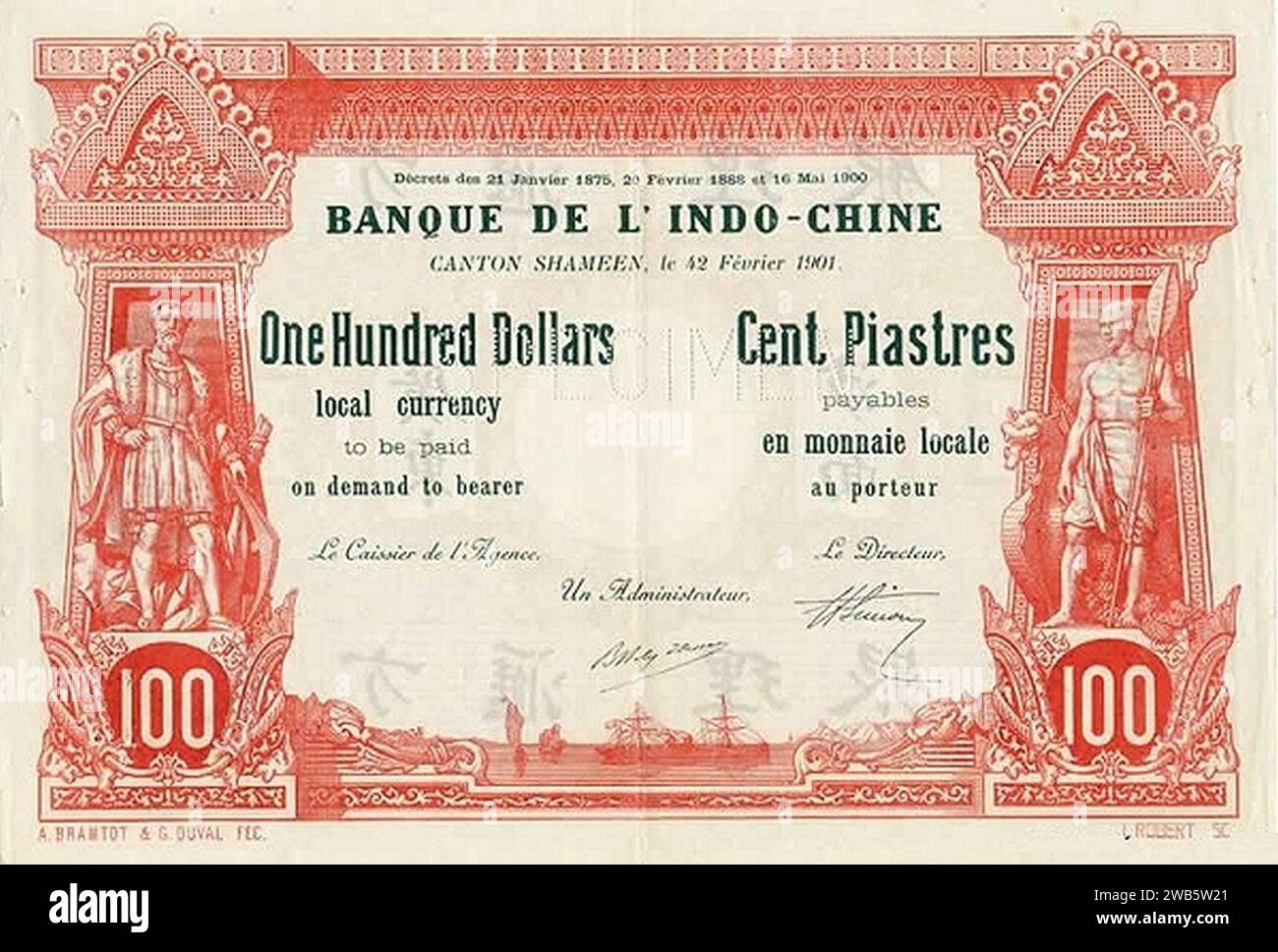 1 Dollar (Piastre) - Banque de l'Indo-Chine, Canton Shameen (Shamian ...