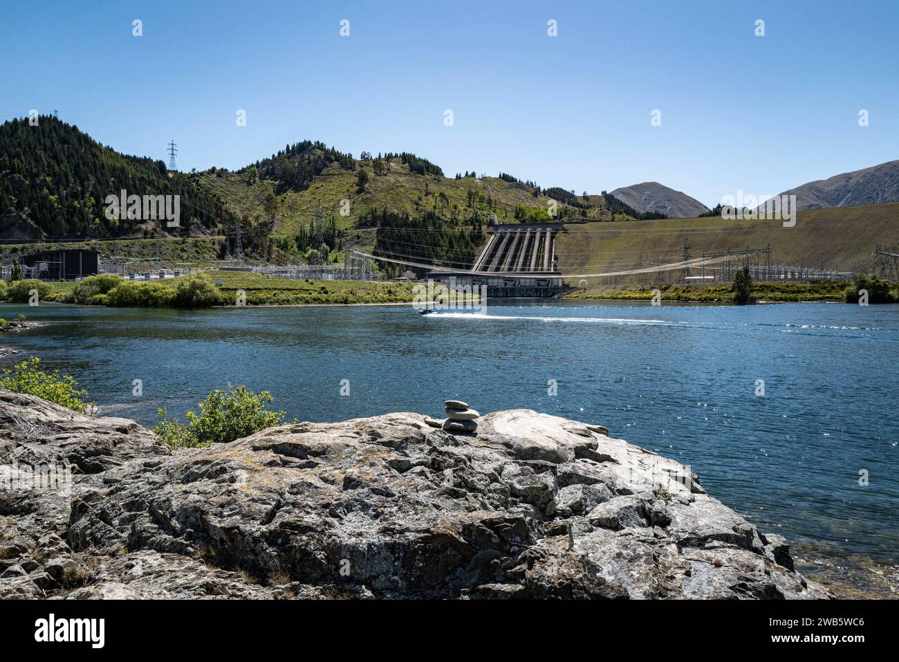 Road trip around the South Island of New Zealand. Benmore Dam is the ...