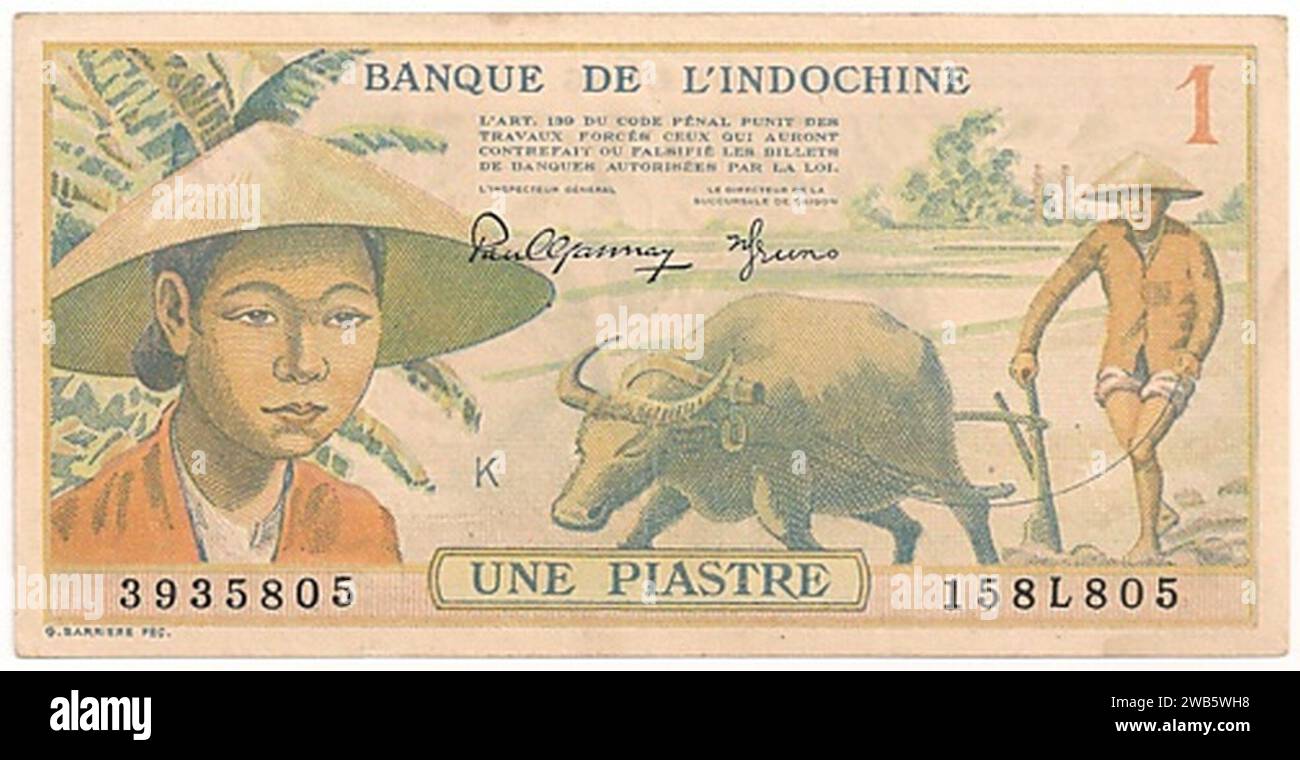 1 Piastre - Banque de l'Indochine (1949) - Japanese issue 01 Stock ...
