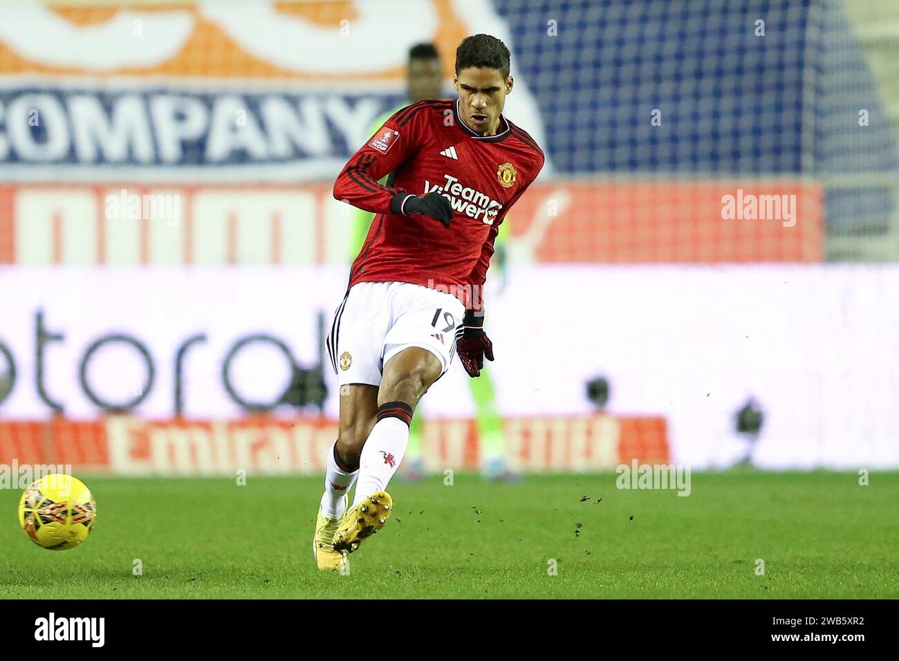 Wigan, UK. 08th Jan, 2024. Raphael Varane of Manchester United in ...