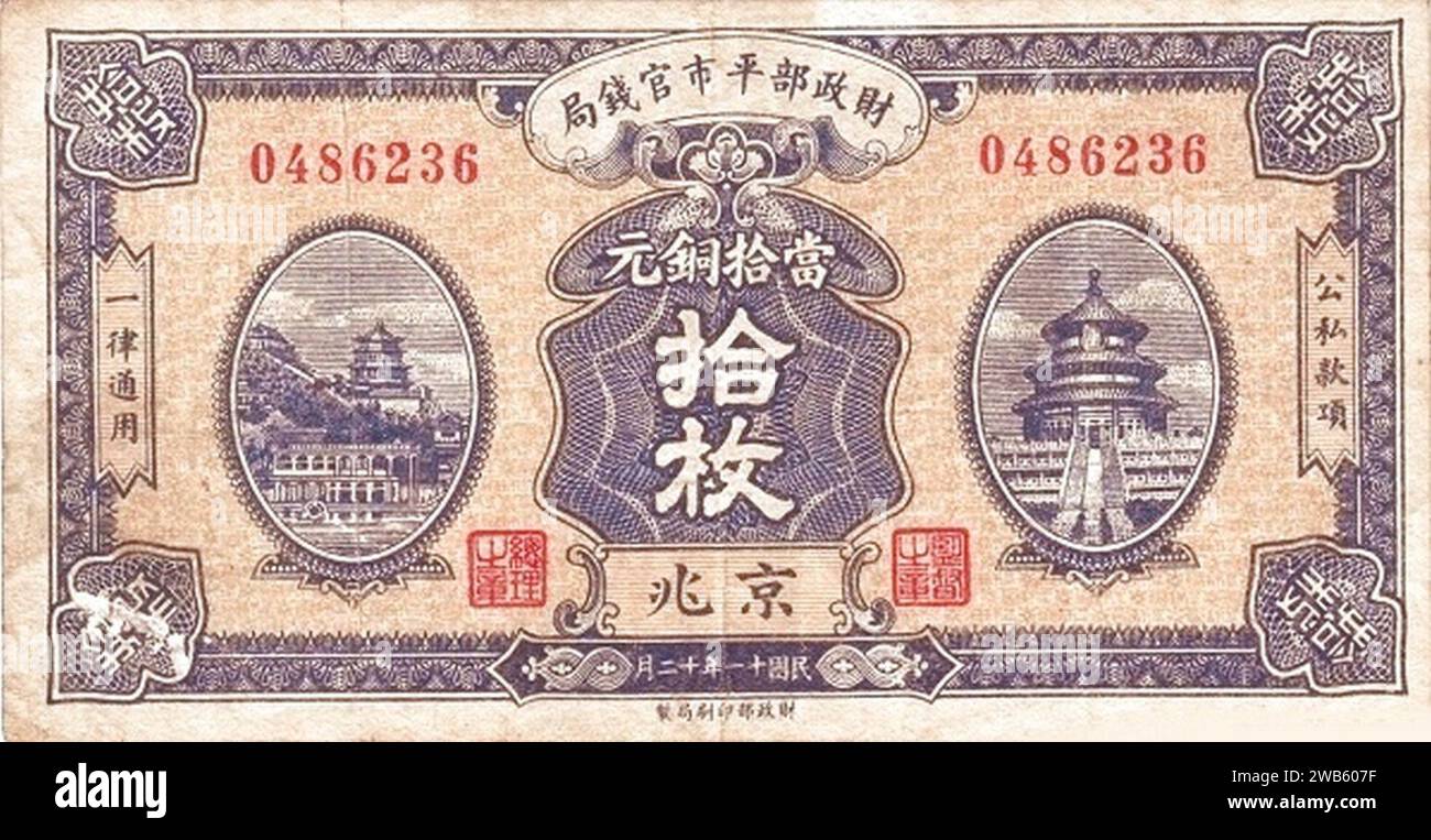 10 Copper Coins - Market Stabilization Currency Bureau (1922) 01 Stock ...