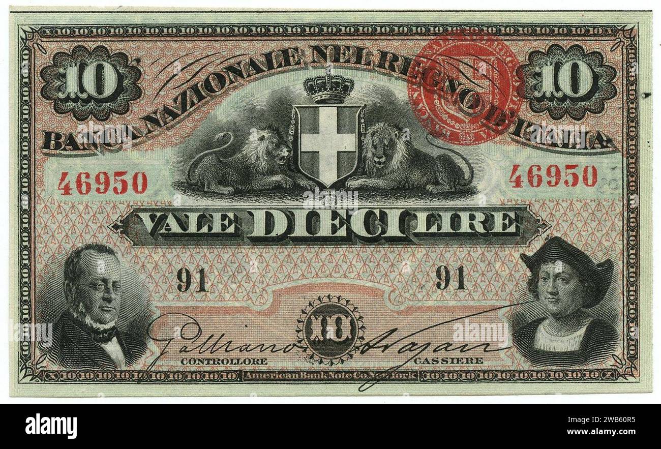 10 lire A1873 Stock Photo - Alamy