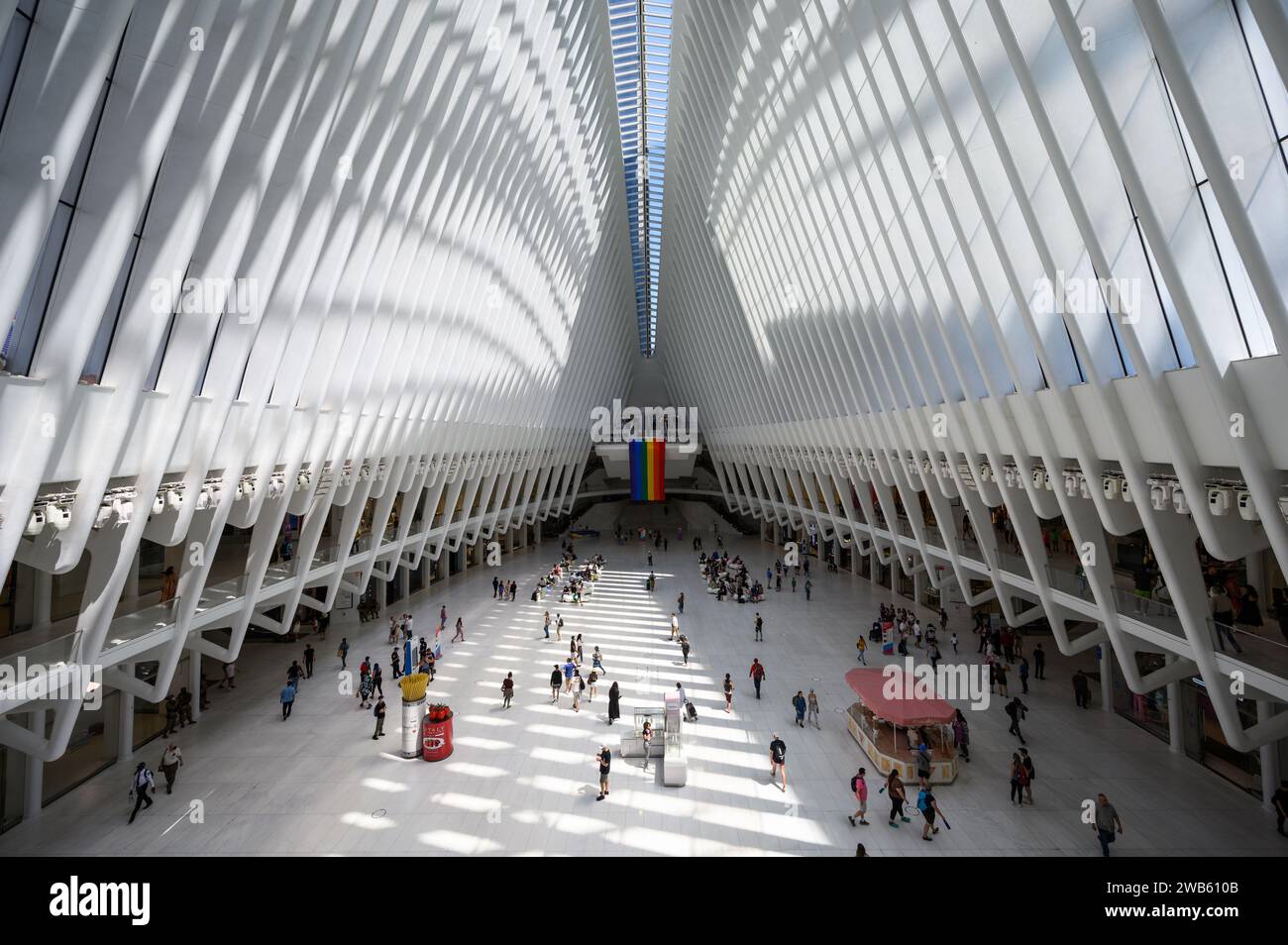 Interior of the Oculus subway station by Spanish architect Calatrava at ...