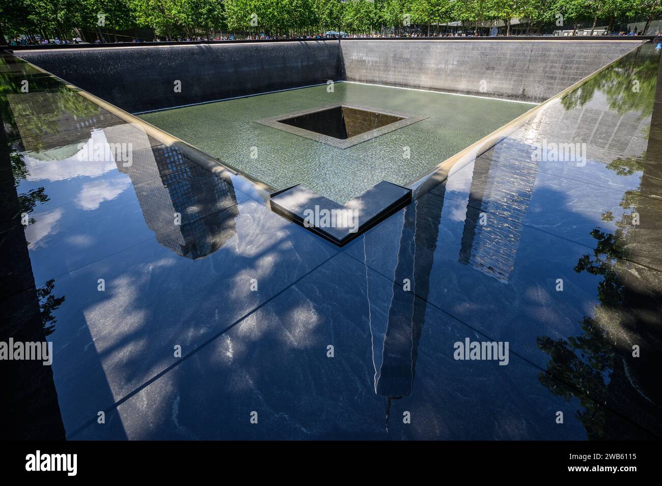 Memorial to the victims of 9/11 in New York. Hollow where one of the ...