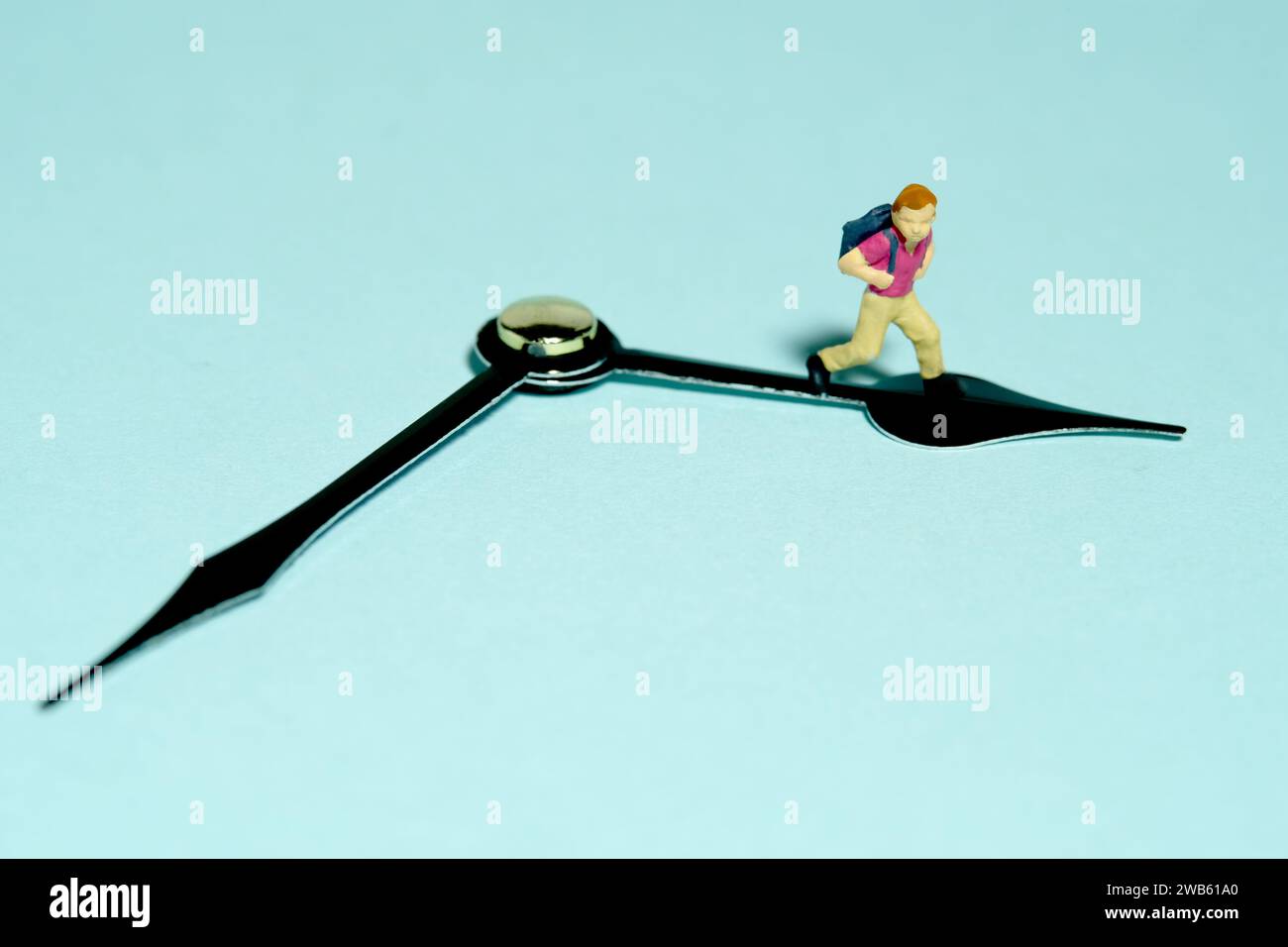 Miniature tiny people toy photography. A boy student with backpack ...