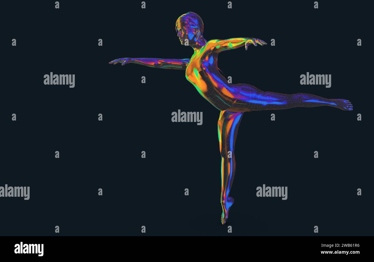 Color illustration of a person doing sports, meditative yoga exercises ...