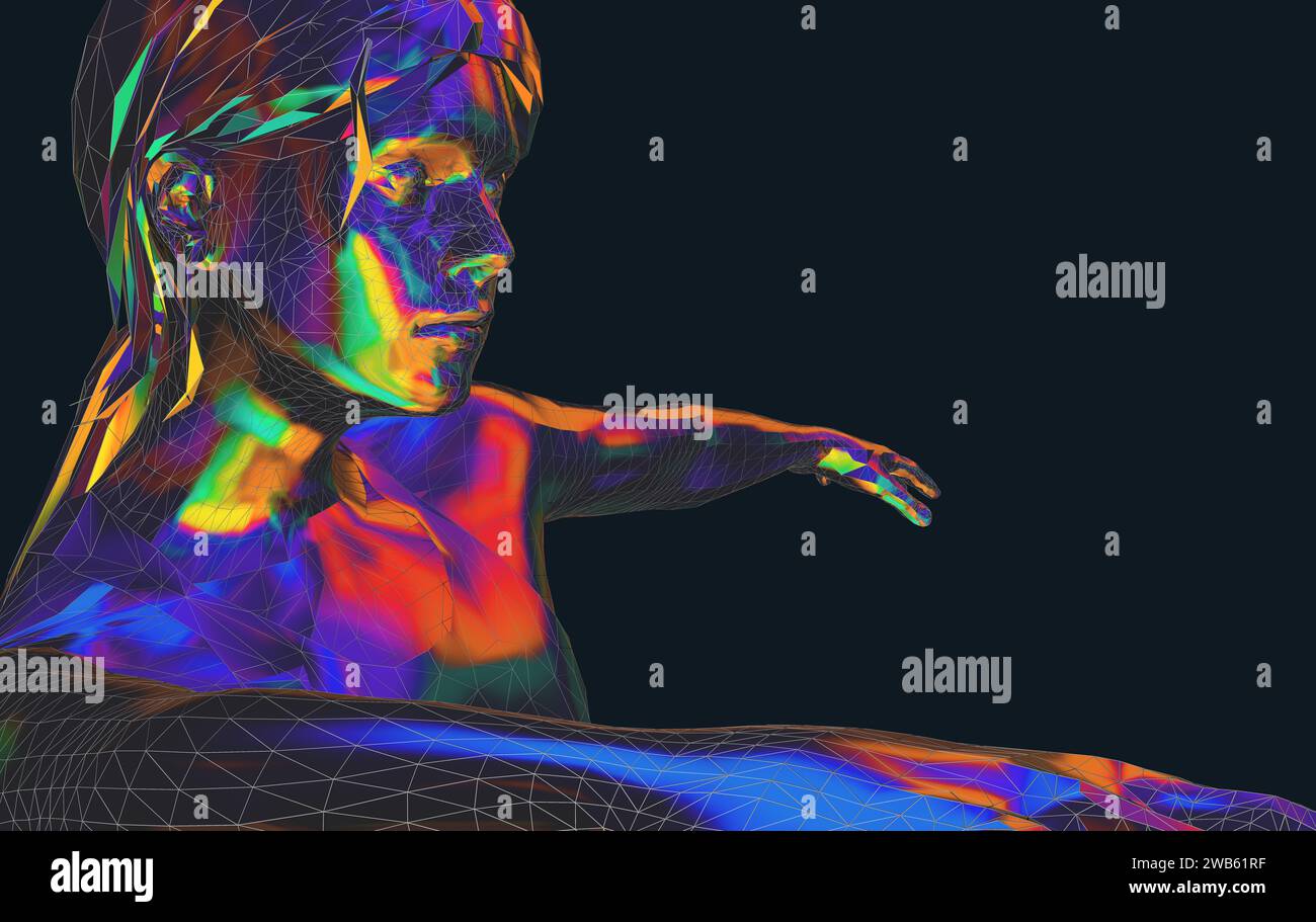 Color illustration of a person doing sports, meditative yoga exercises ...