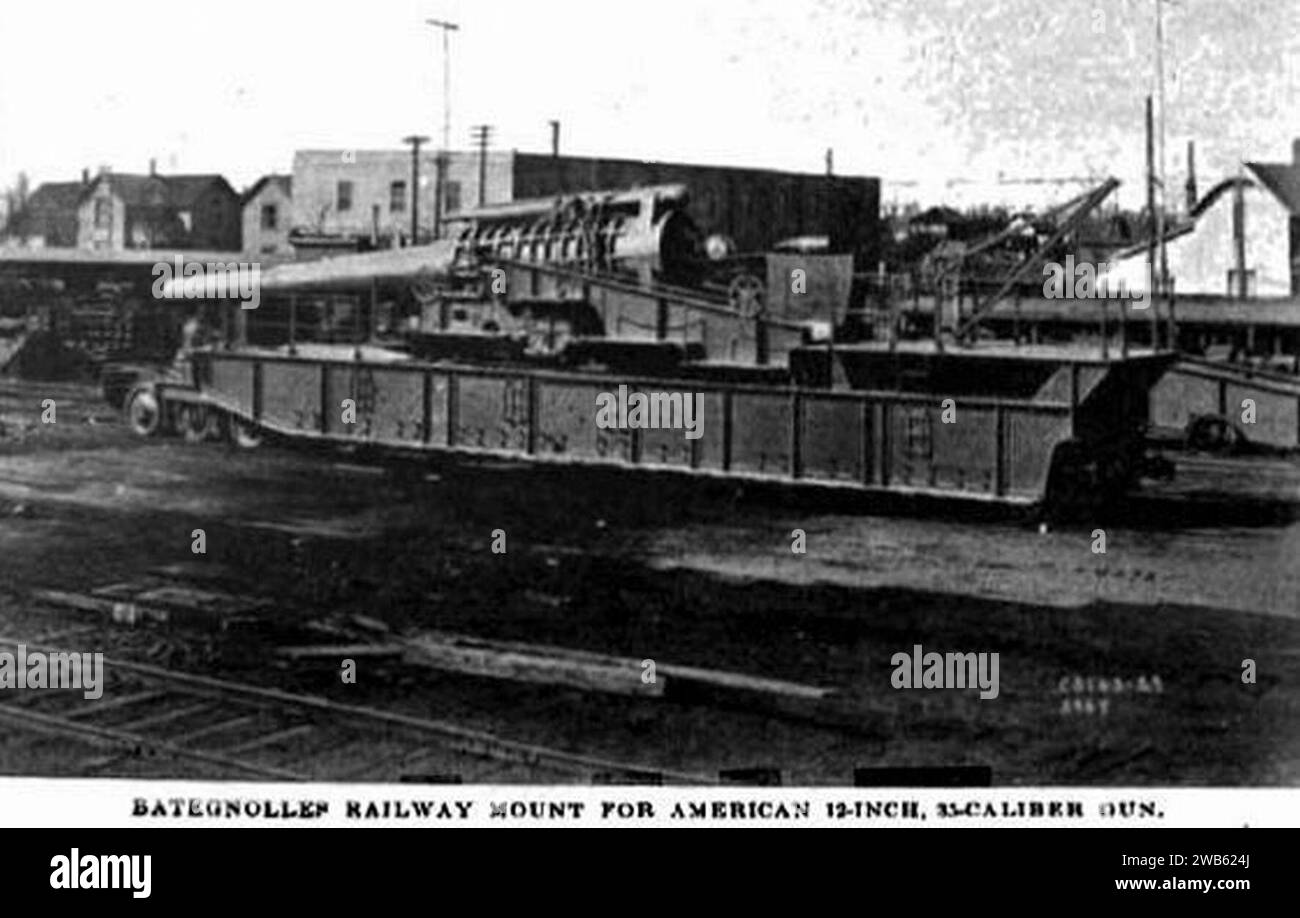 12-inch gun M1895-railway-gun Stock Photo - Alamy