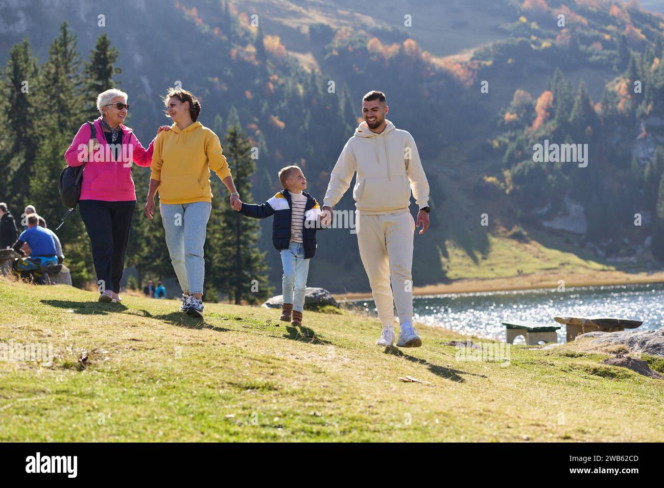 A family shares delightful moments with their friends amid the stunning ...