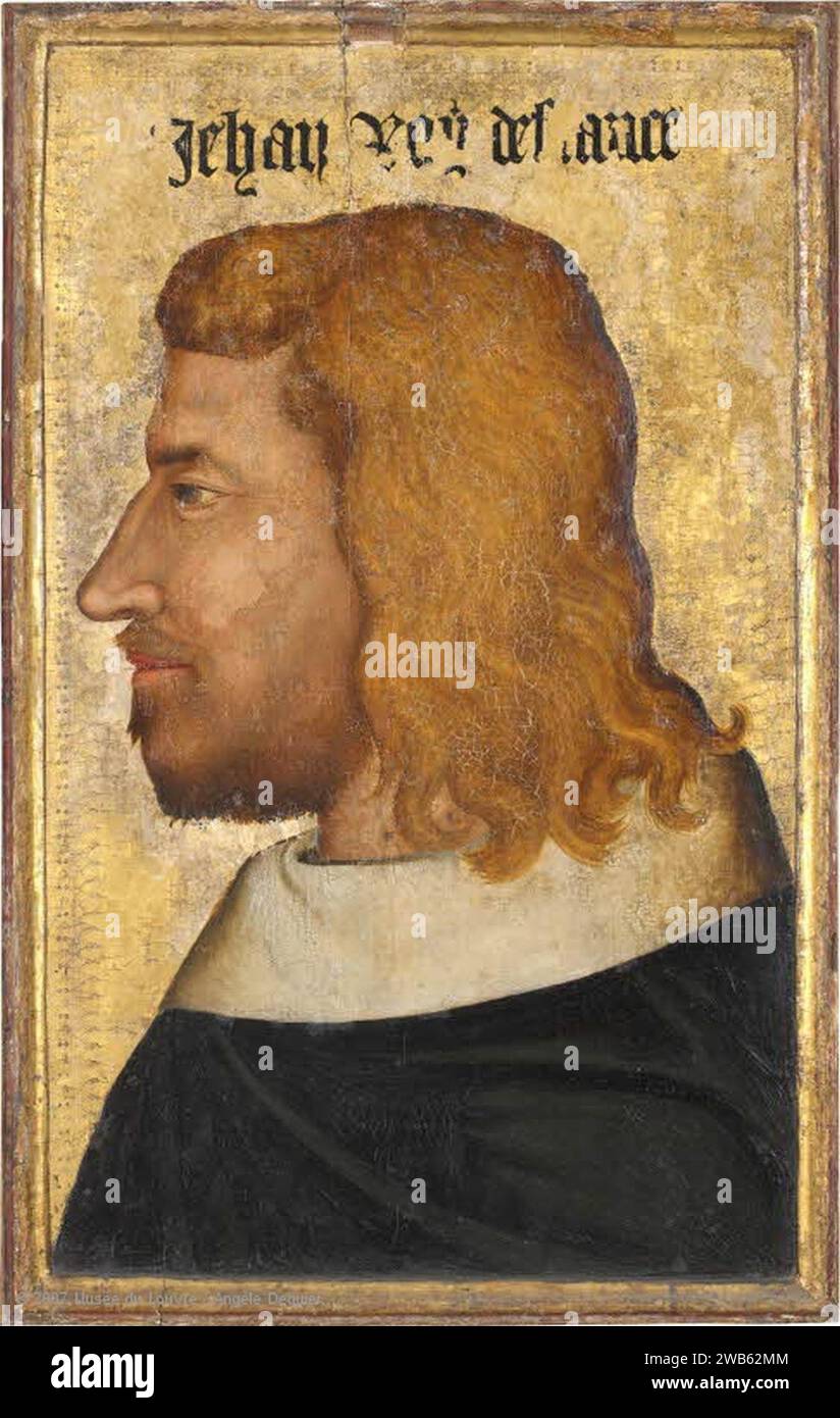 14th-century unknown painters - Portrait of Jean le Bon, King of France ...