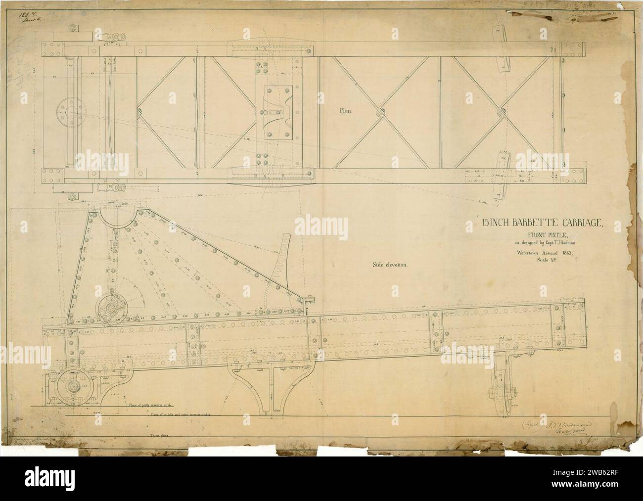 15 inch Barbette Carriage, Front Pintle, As Designed by Capt. J. J ...