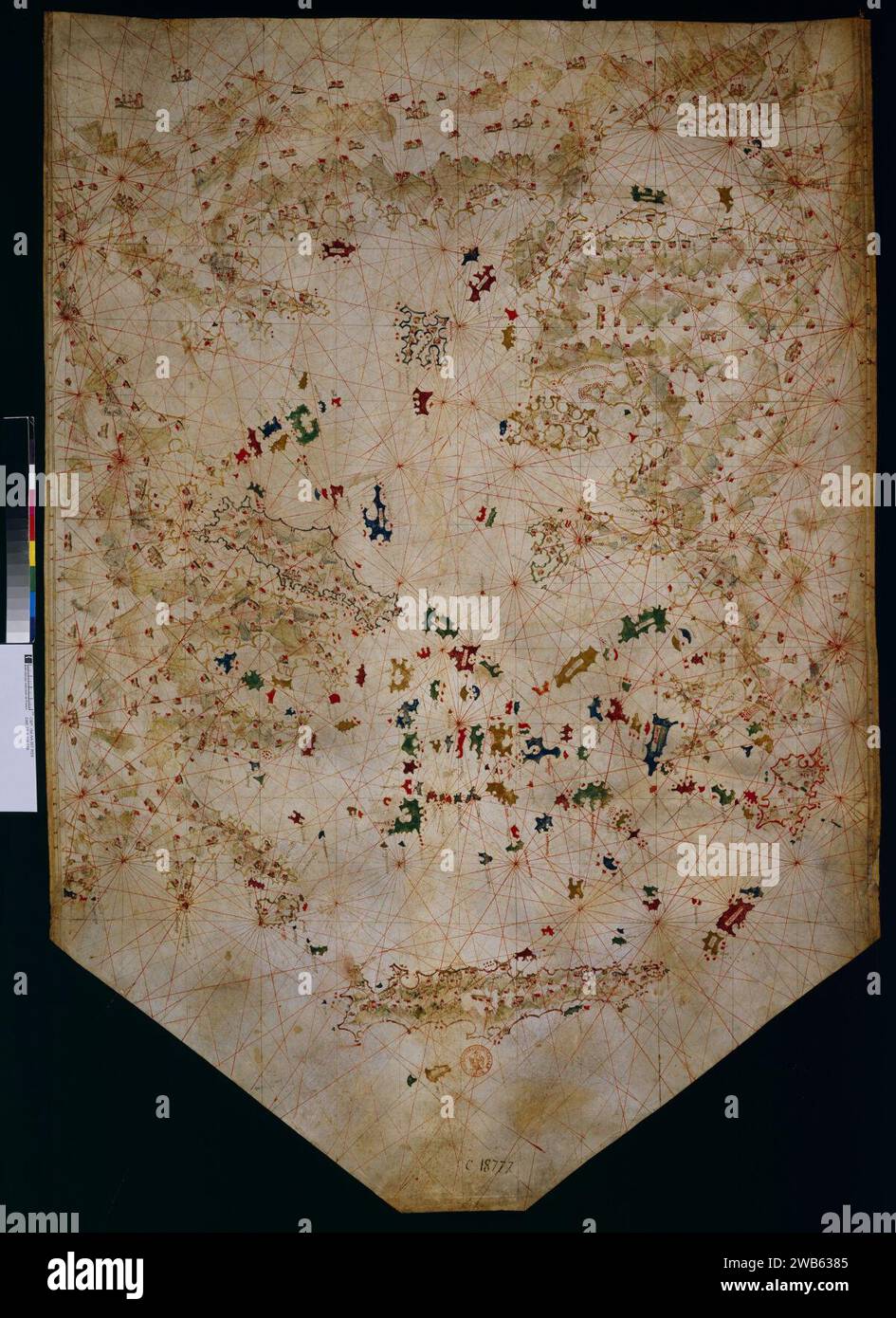 16th century Portolan chart of the Aegean Sea by Gaspar Luis Viegas ...