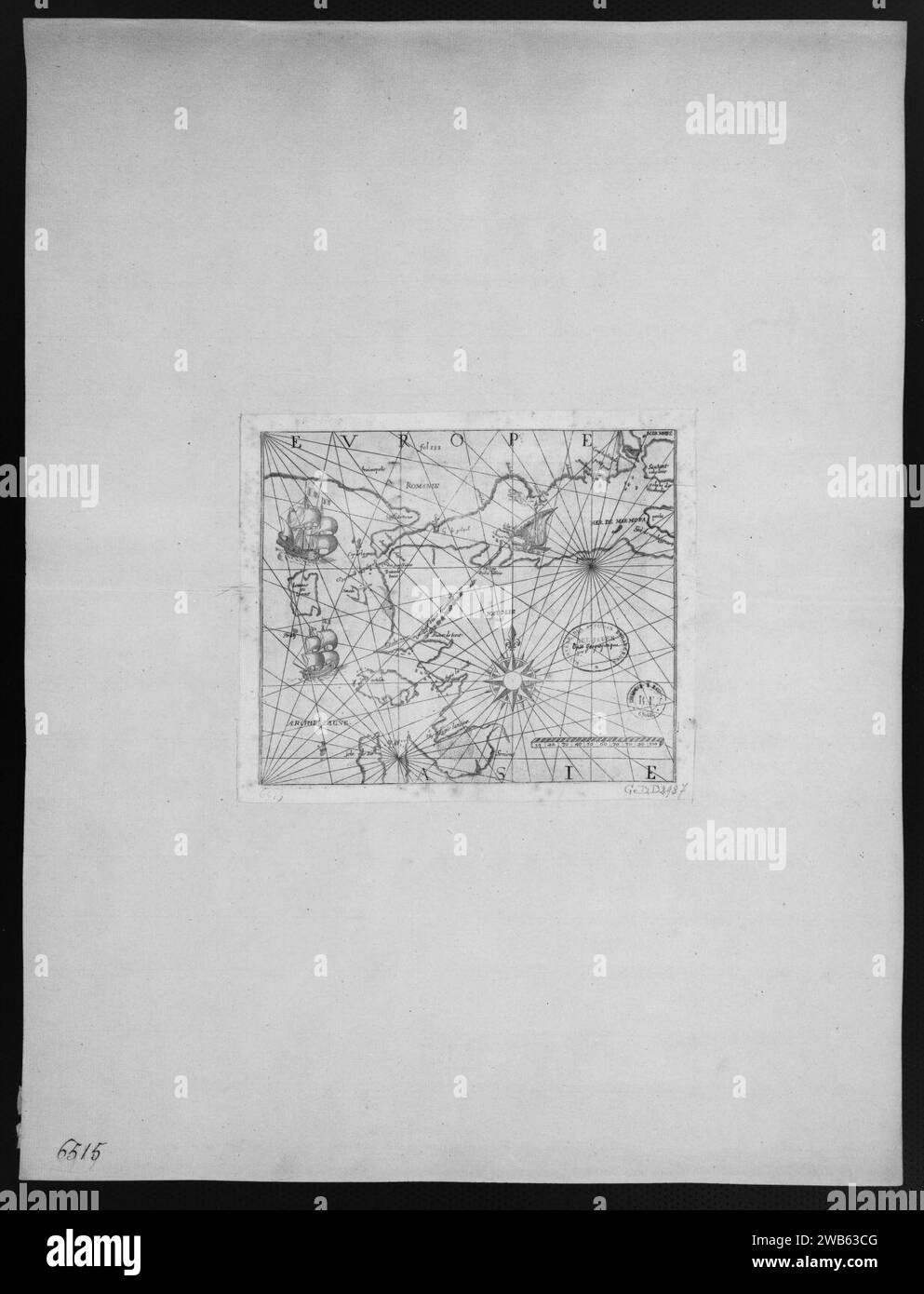 17th- or 18th-century map -- Carte de la mer de Marmara et des côtes d ...