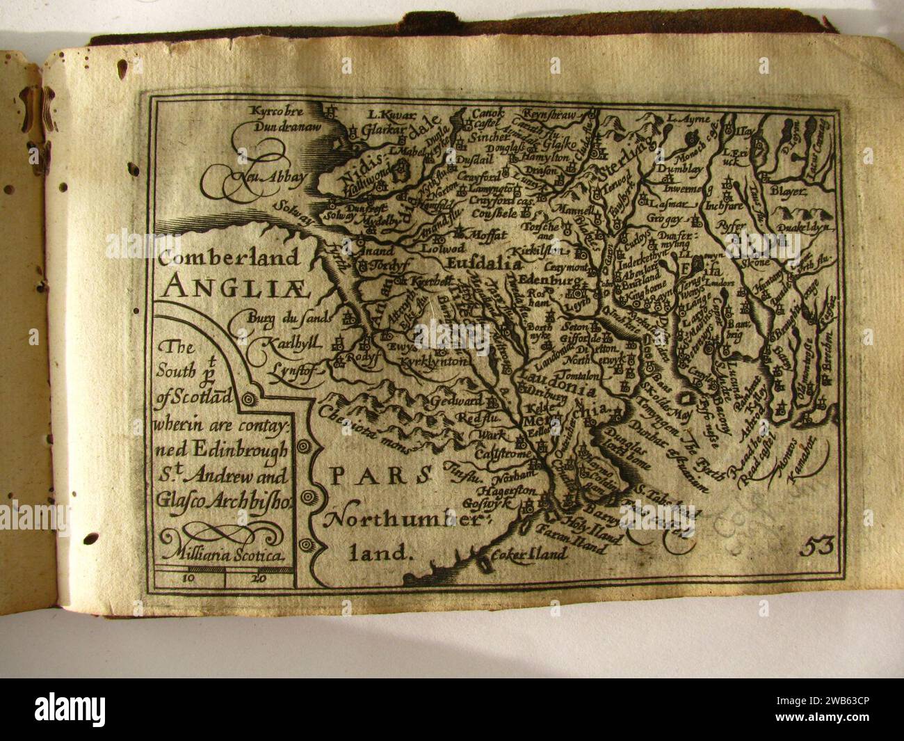 17th Century map of Southern Scotland Stock Photo - Alamy