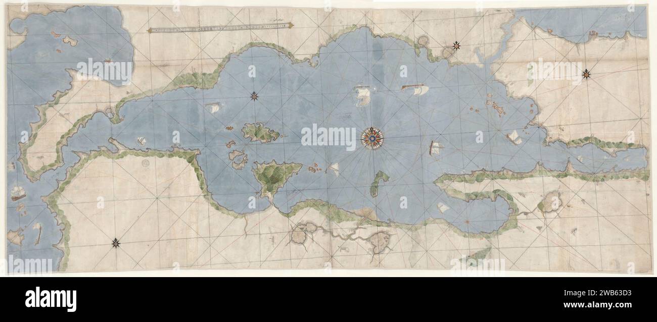 17th- or 18th-century manuscript map - Carte de la Mer Marmara, du ...