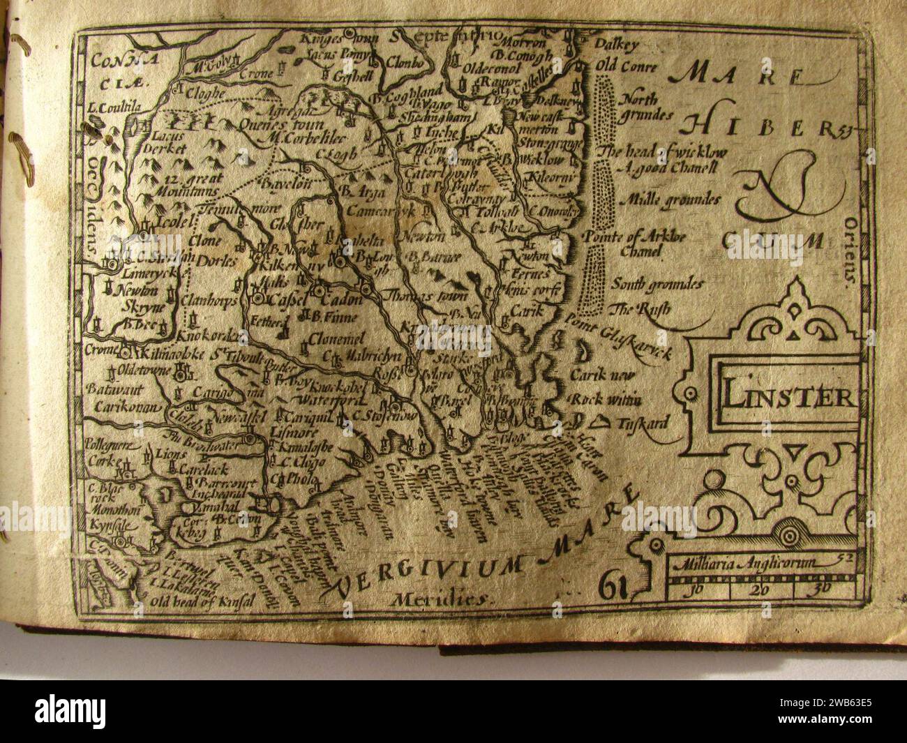 17the Century map of Linster Stock Photo - Alamy