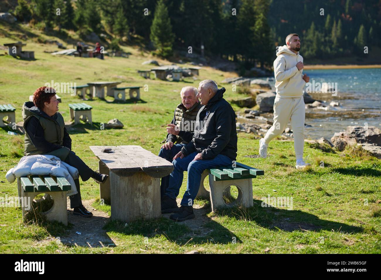 A family shares delightful moments with their friends amid the stunning ...