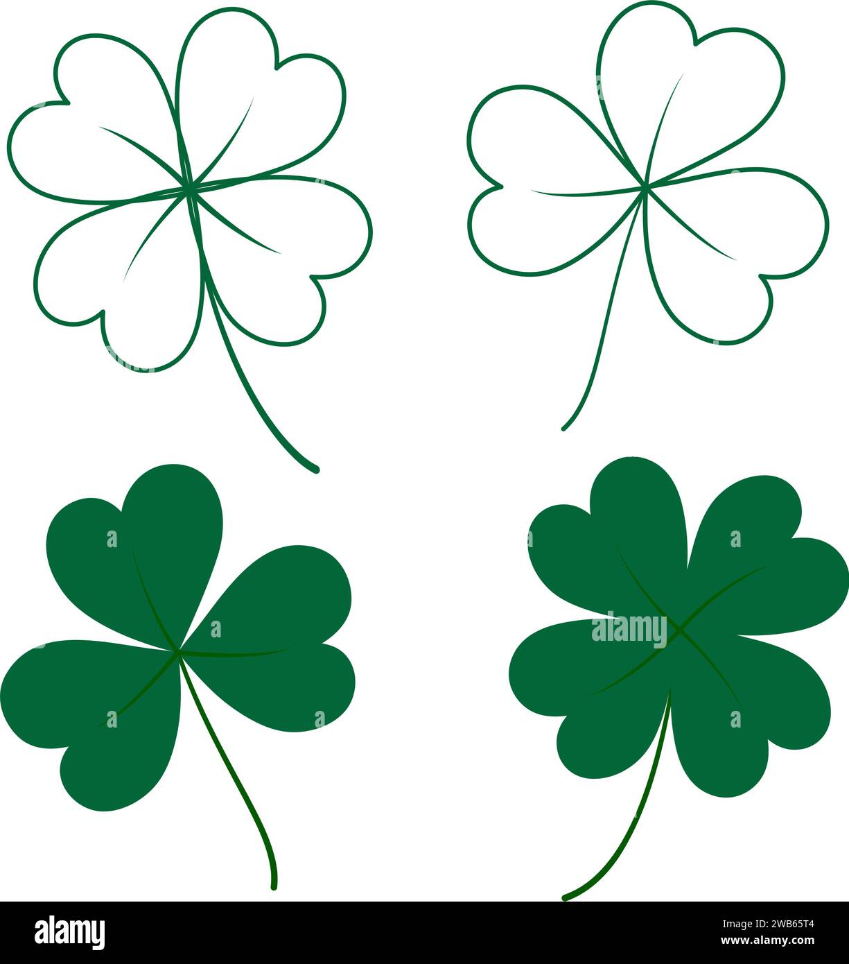 Four leaf clover drawn Stock Vector Images - Alamy