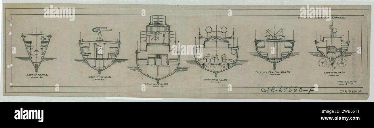 110 Foot Submarine Chasers- Type Sections Stock Photo - Alamy