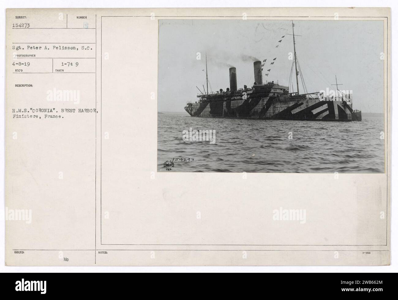 111-SC-154273 001 H.M.S. CORONIA Stock Photo - Alamy