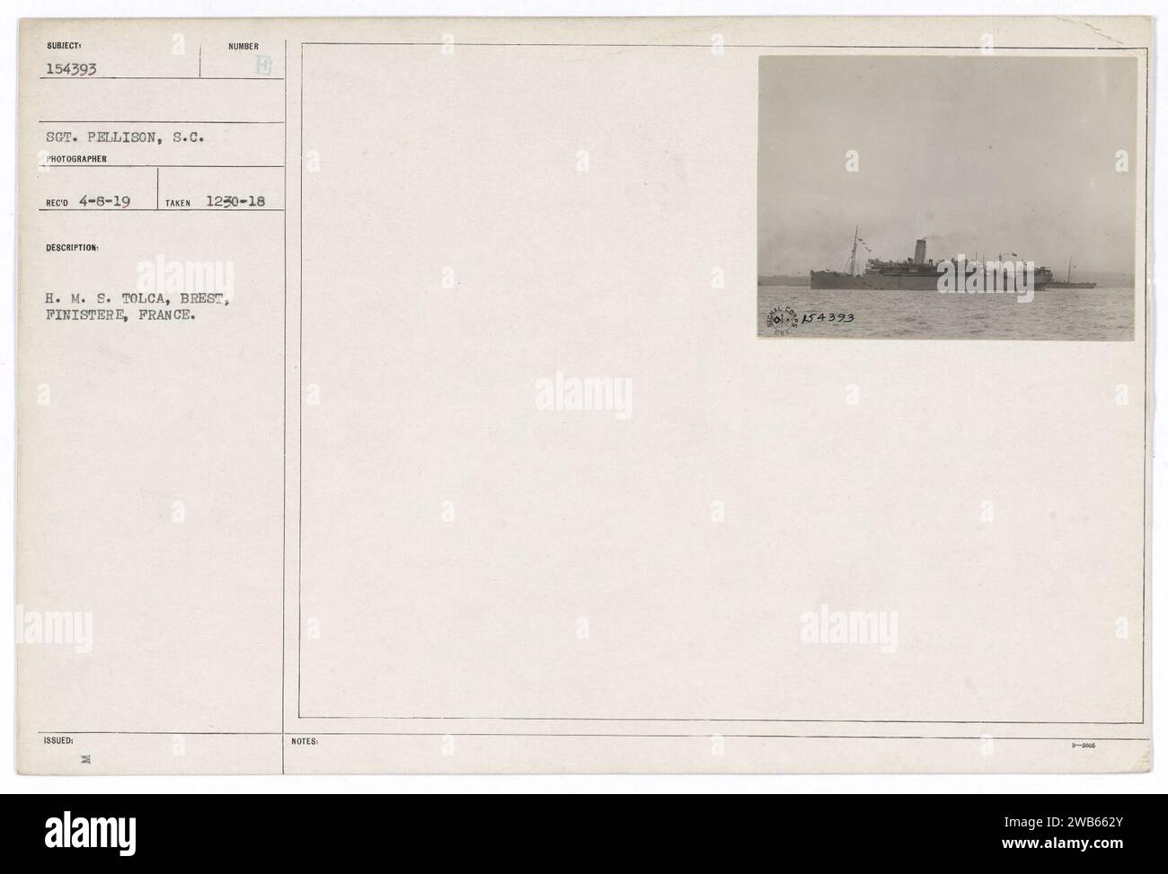 111-SC-154393 001 H.M.S. TOLCA Stock Photo - Alamy