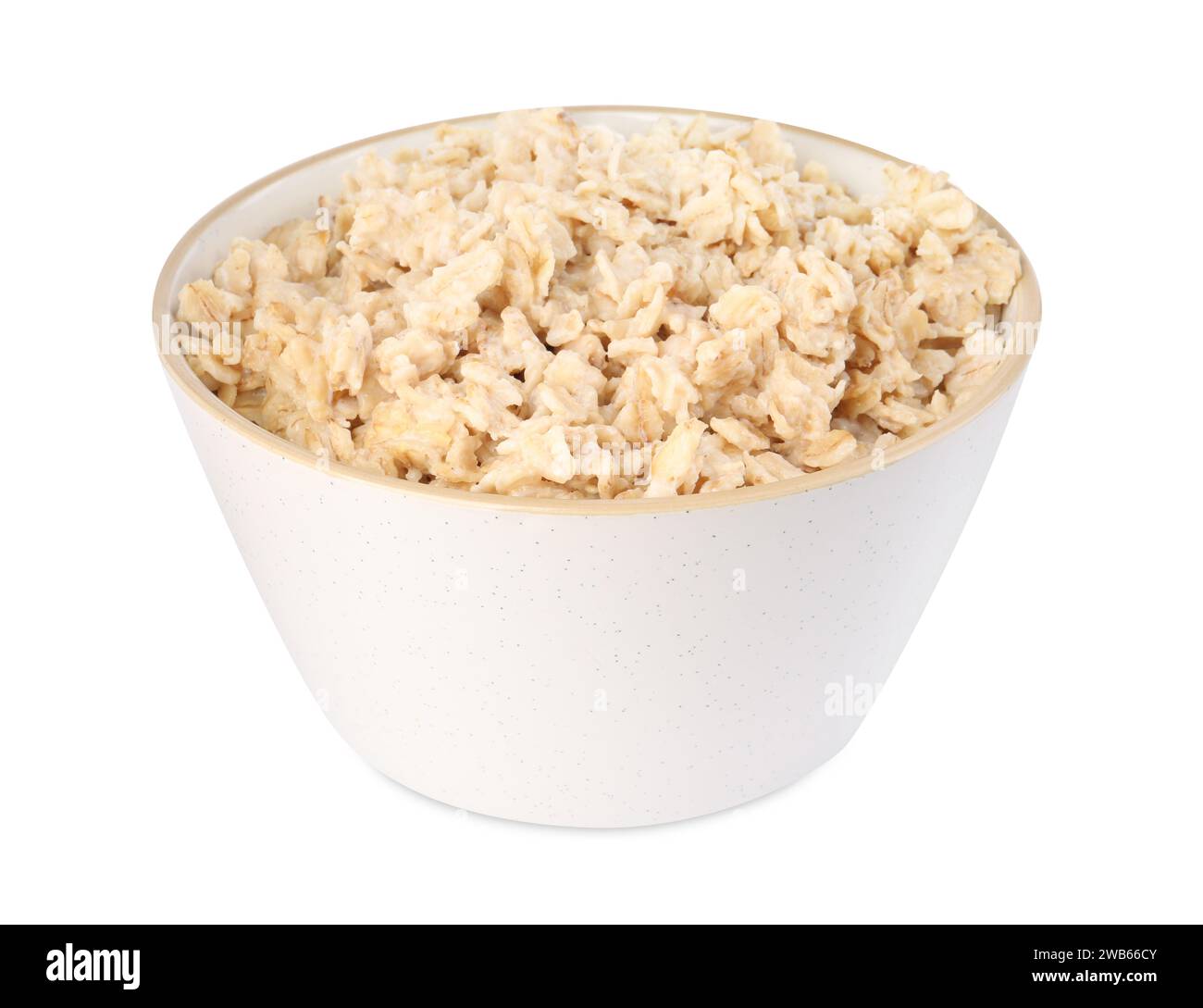 Tasty boiled oatmeal in bowl isolated on white Stock Photo - Alamy