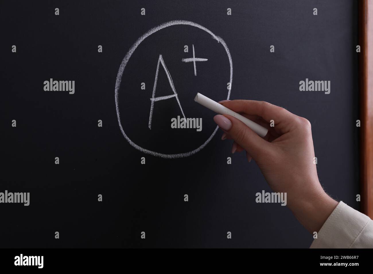 Teacher writing plus grade hi-res stock photography and images - Alamy