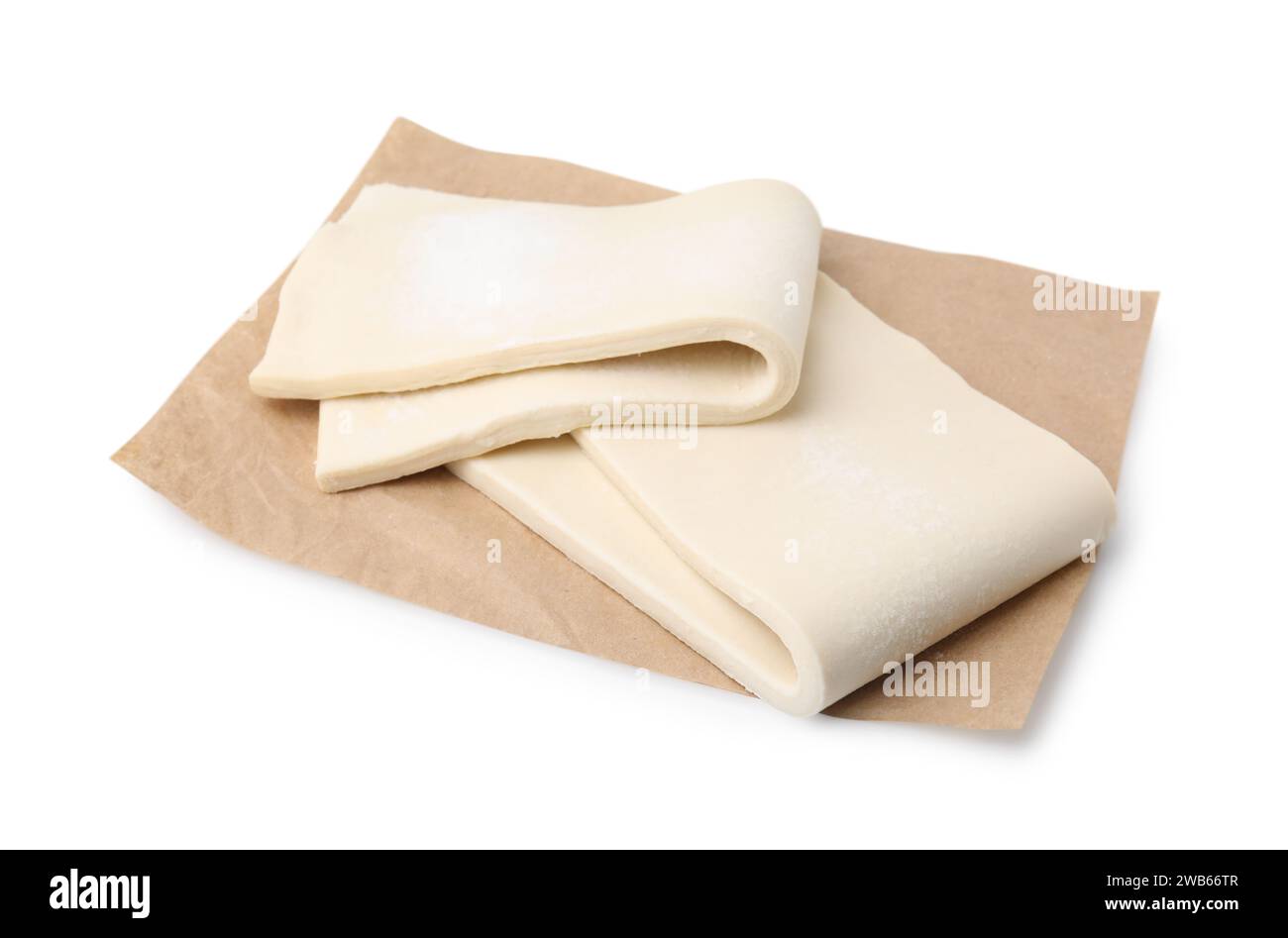 Raw puff pastry dough isolated on white Stock Photo - Alamy