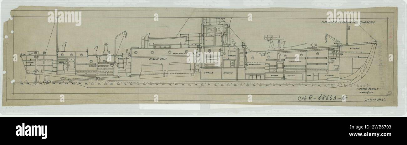114 Ft. Submarine Chasers- Booklet of General Plans - Inboard Profile ...