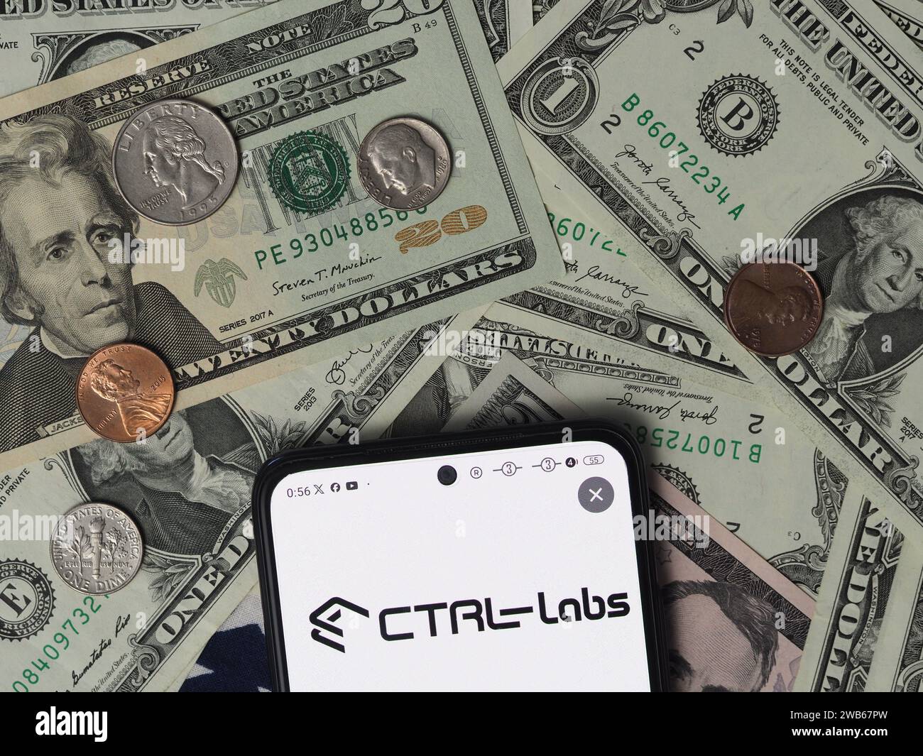 Bavaria, Germany - January 9, 2024: In this photo illustration, a CTRL-labs - Crunchbase Company ...