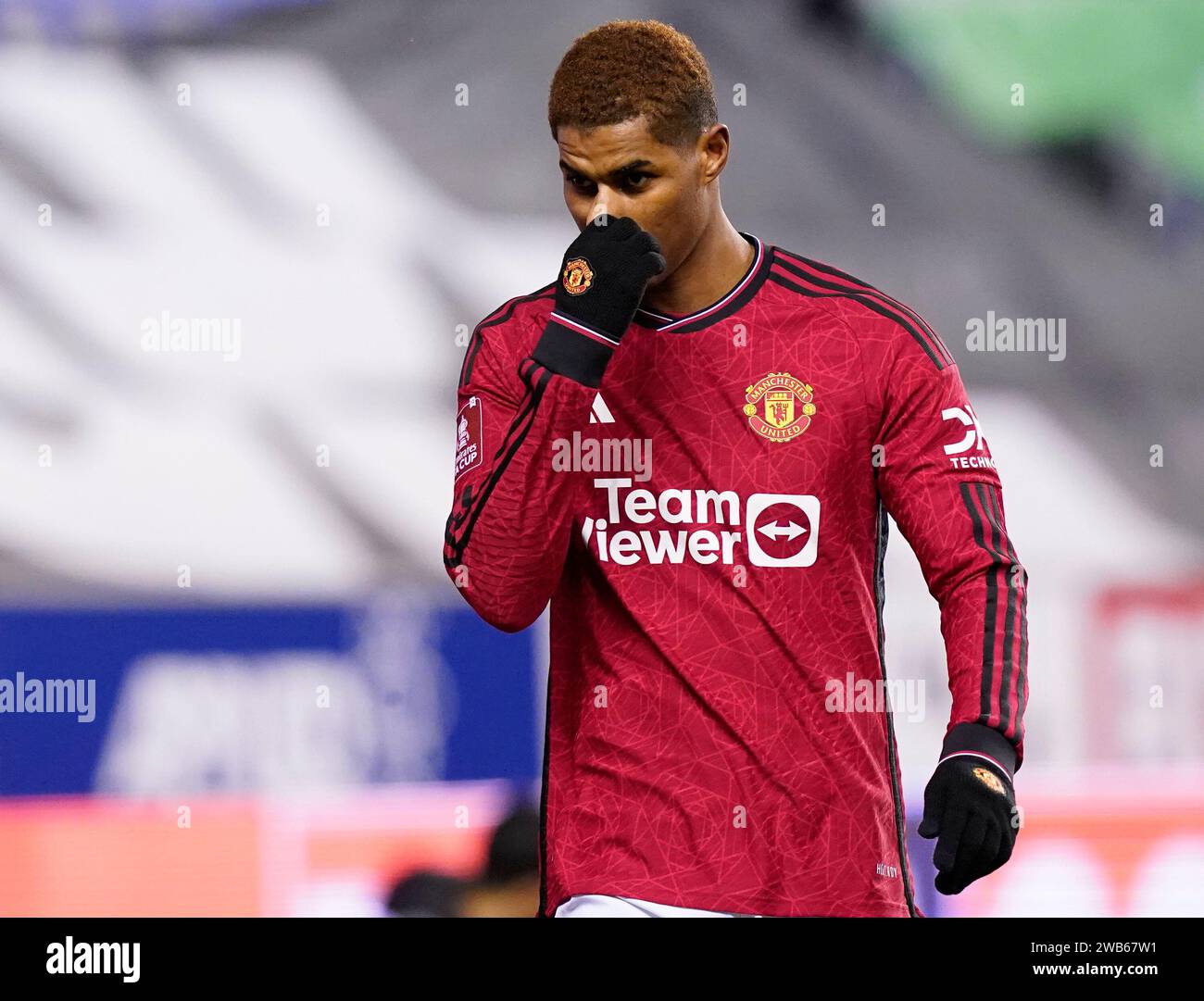 Wigan, UK. 8th Jan, 2024. Marcus Rashford of Manchester United during ...