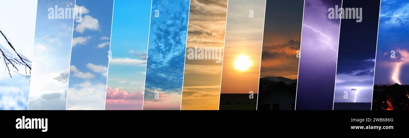 Collage of beautiful sky in different weather Stock Photo - Alamy