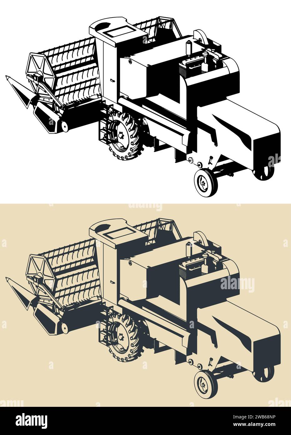 Combine harvester Stock Vector Images - Alamy