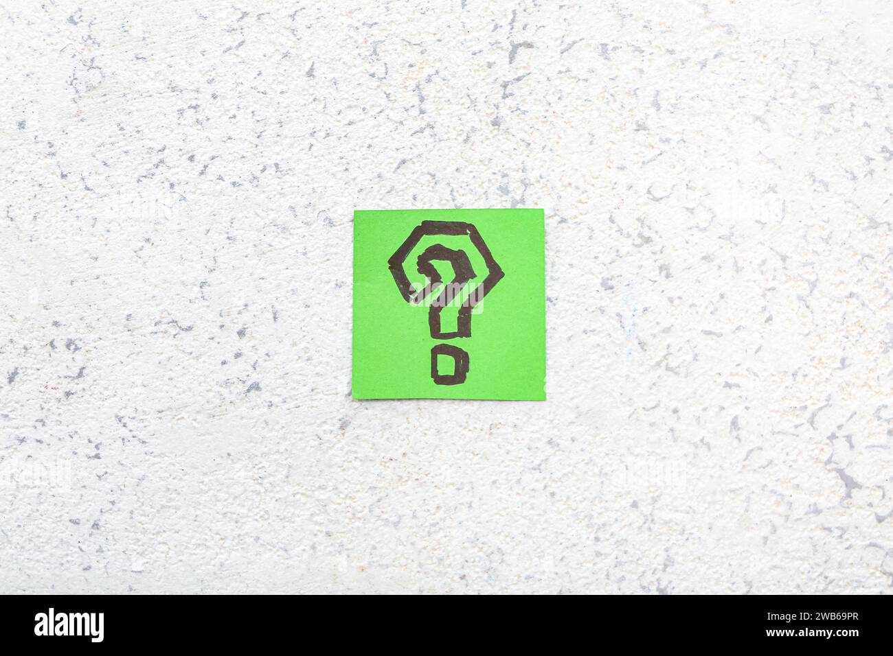 Paper quiz card with question mark on grunge white background Stock ...