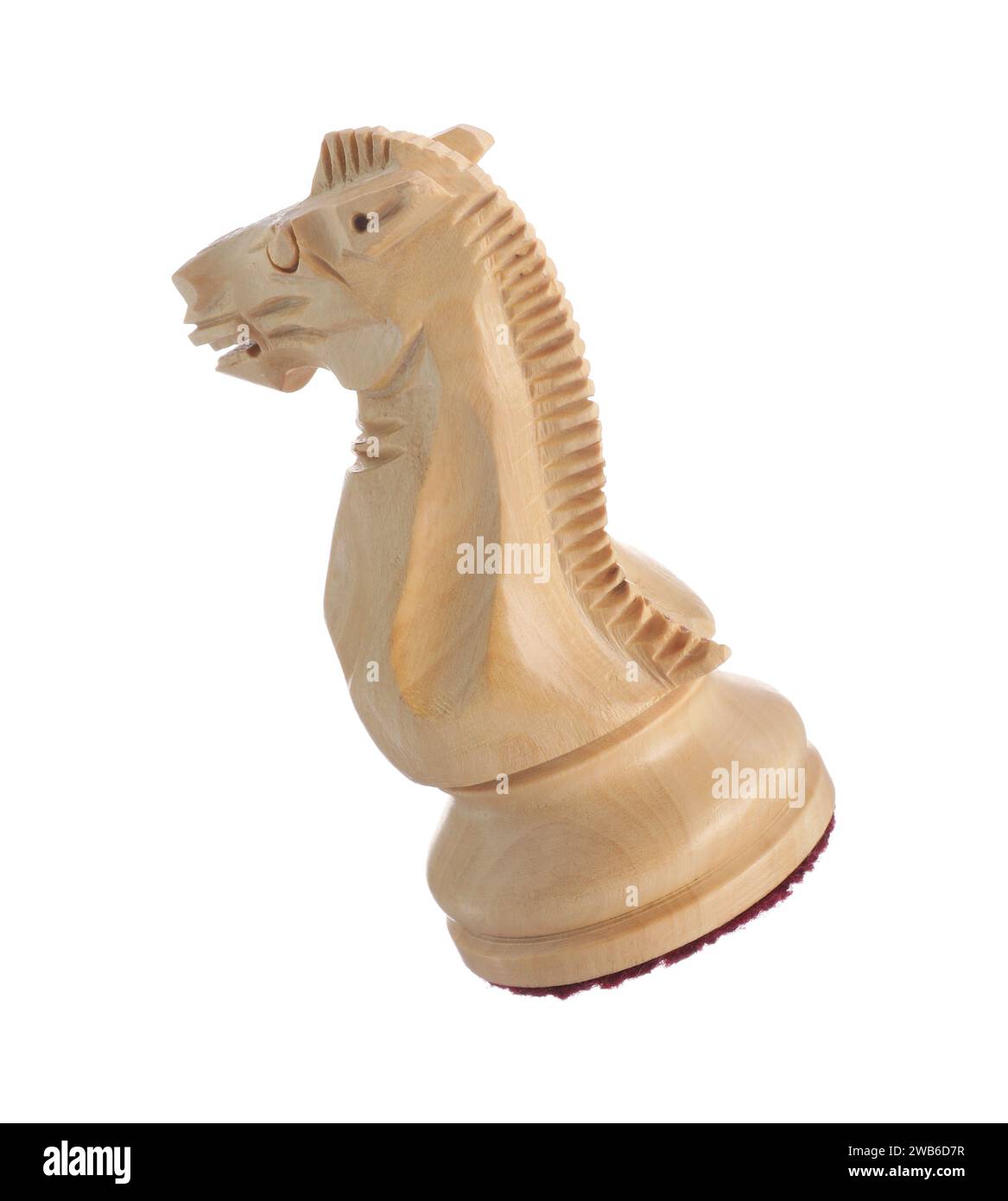 One wooden chess knight isolated on white Stock Photo - Alamy